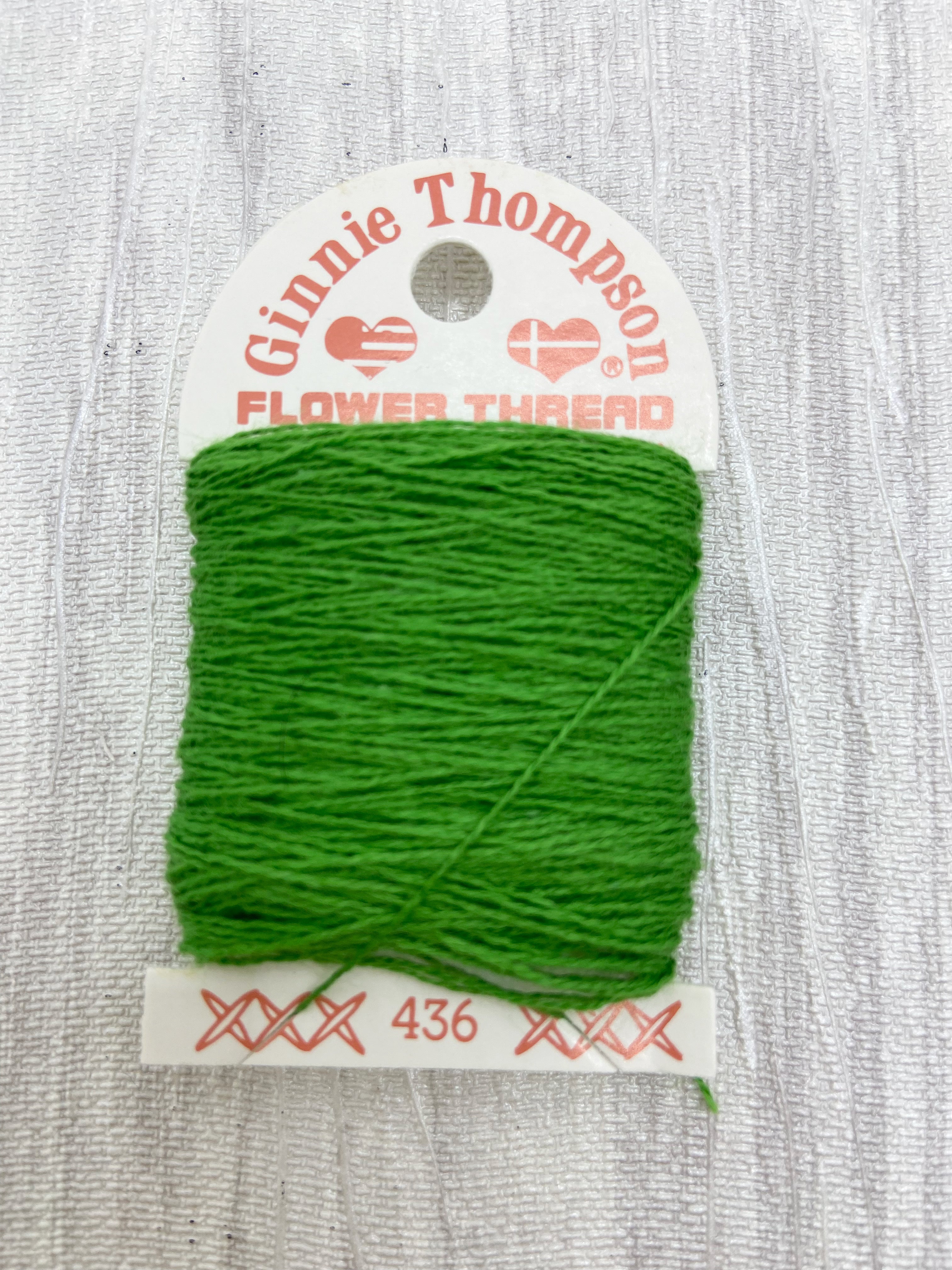 Ginnie Thompson Flower Thread (436) Bright Green – Seed Stitch Studio