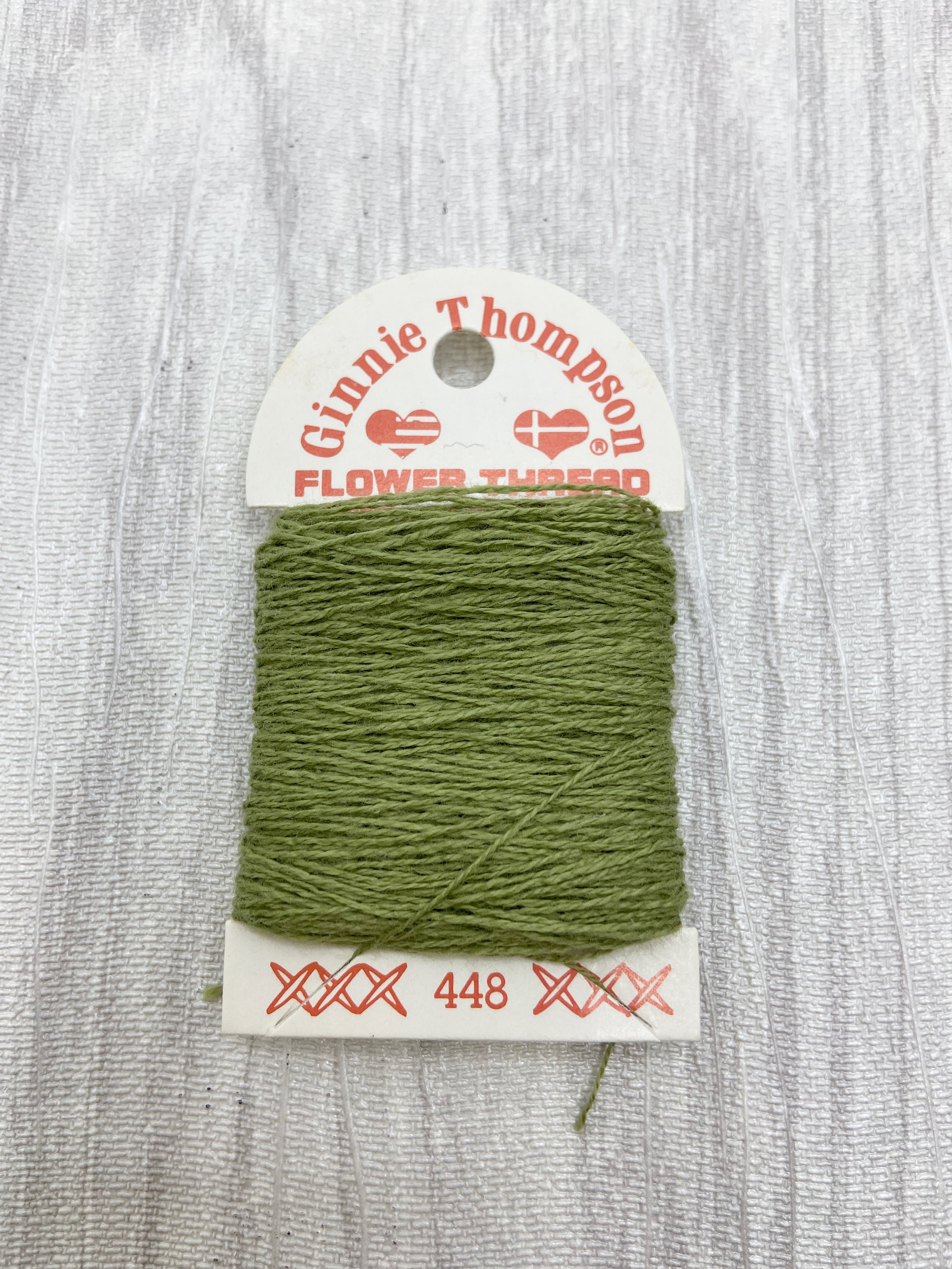 Ginnie Thompson Flower Thread (448) Light Olive – Seed Stitch Studio