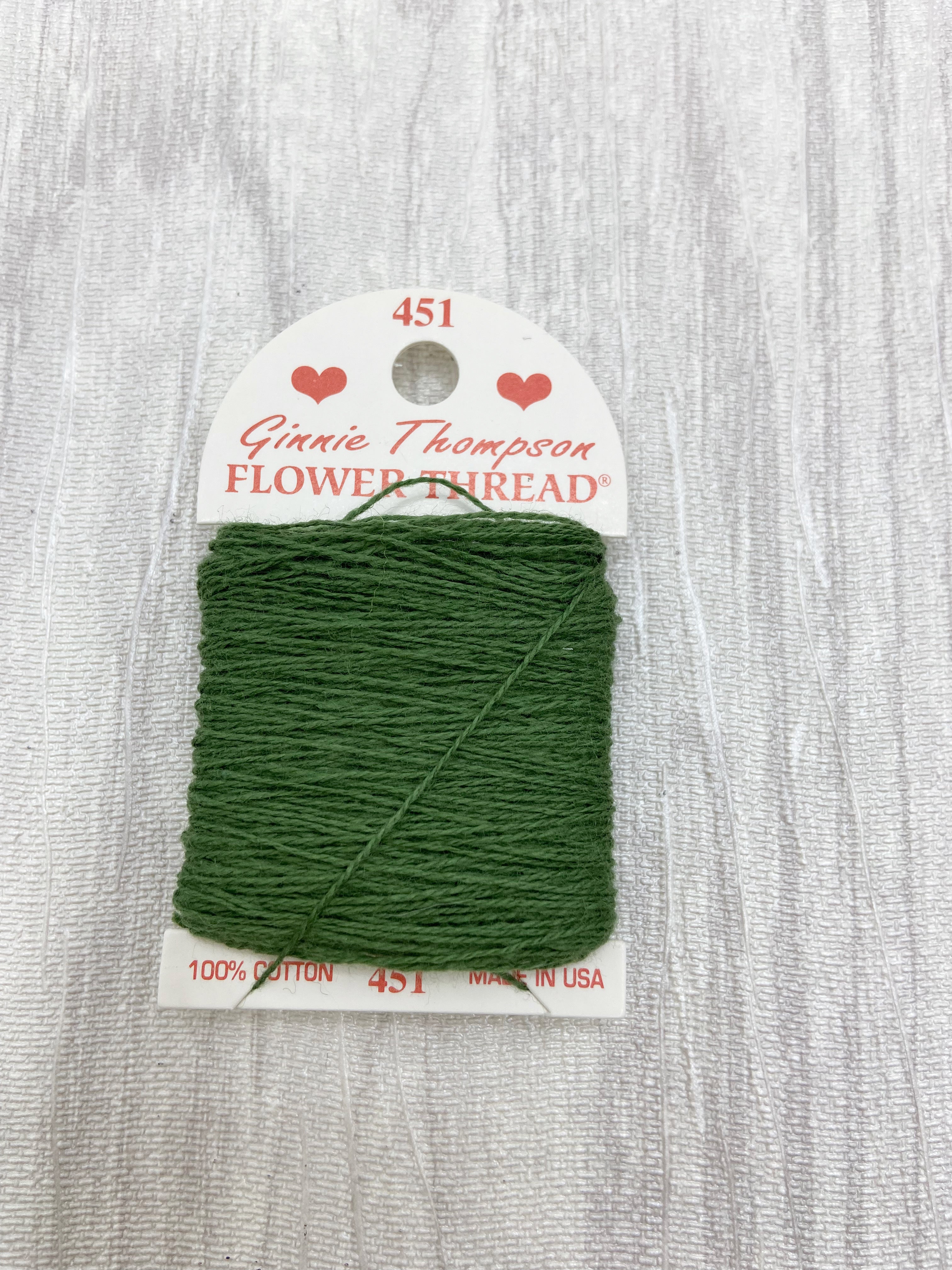Ginnie Thompson Flower Thread (451) Dark Green – Seed Stitch Studio