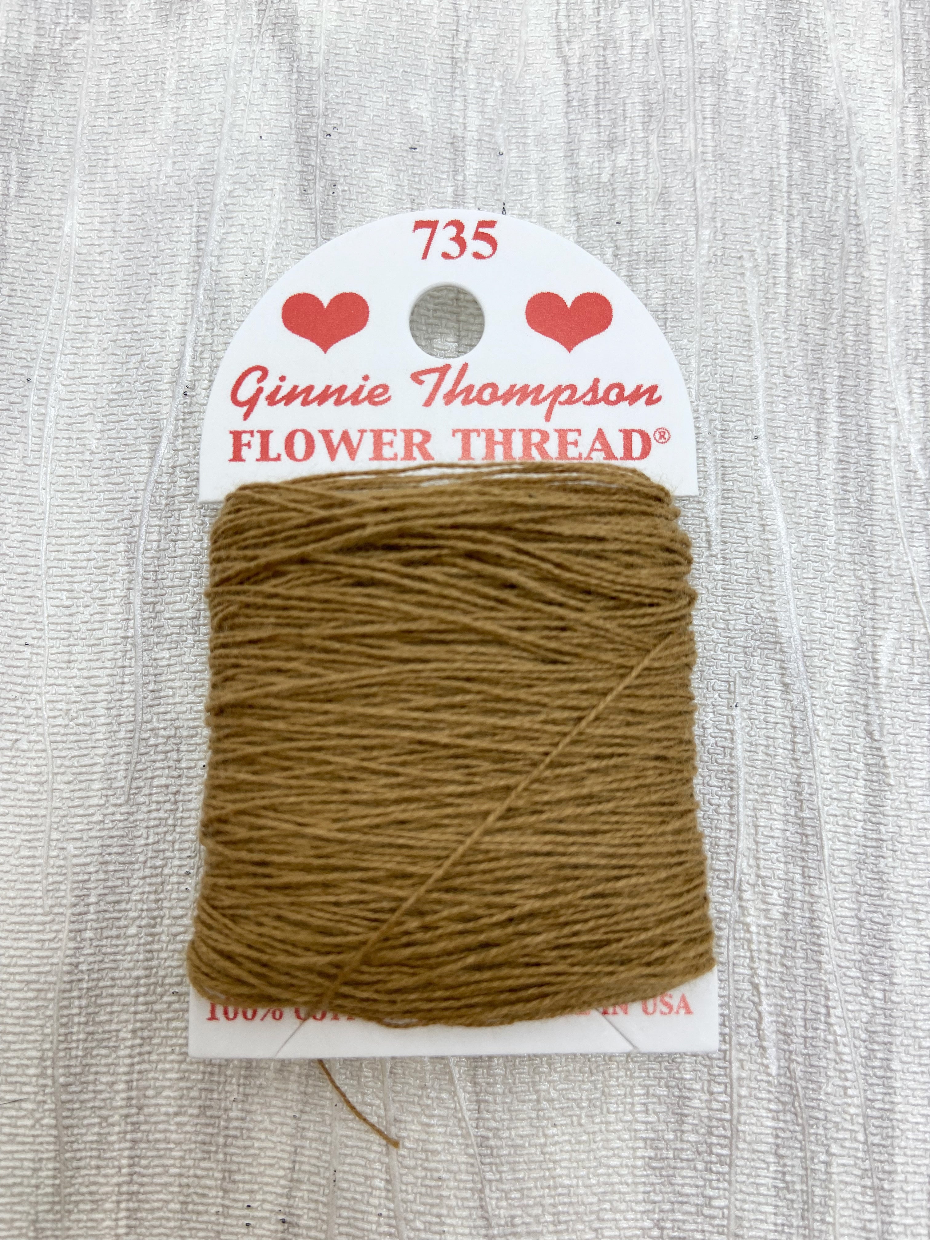 Ginnie Thompson Flower Thread (735) Very Dark Gold – Seed Stitch Studio